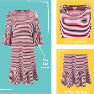 LuLaRoe | Dresses | Lularoe Maurine Bell Sleeve Ruffle Hem Dress | Poshmark